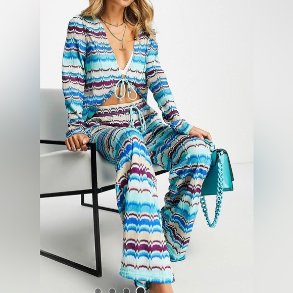 River Island | Swim | River Island Beach Coverup Pants Zig Zag Pattern ...